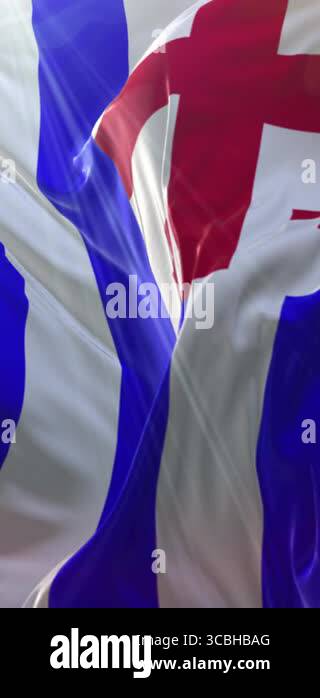 Adjara flag waving at wind in slow. 4K Vertical. Loop Stock Video Footage - Alamy