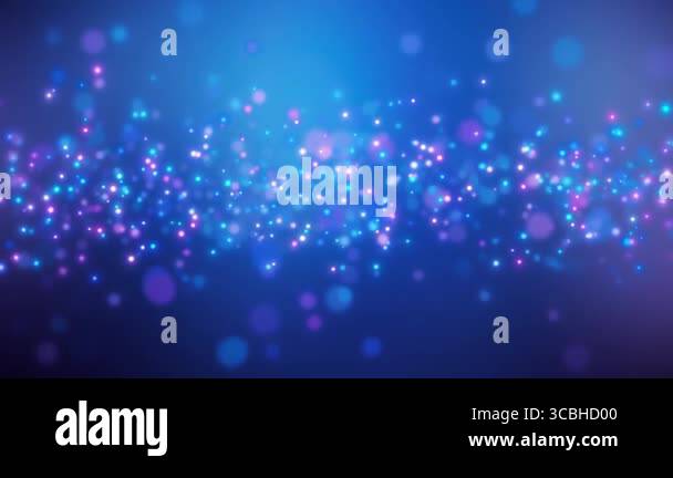 Video animation of blue and pink color light shine particles bokeh ...