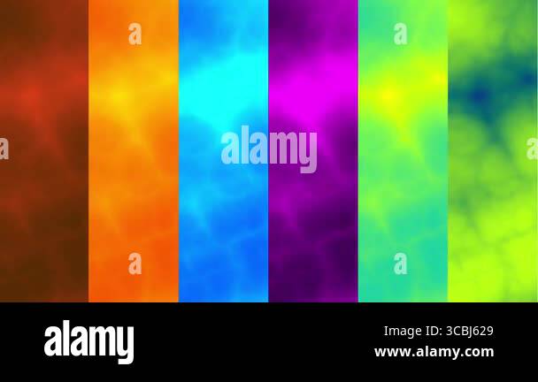 Vertical color stripes display the full rainbow spectrum, symbolizing ...