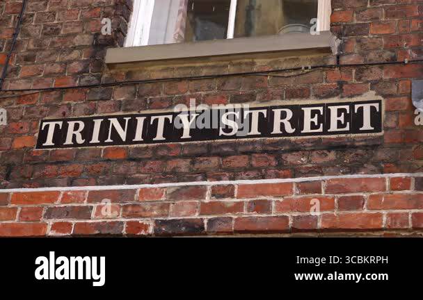 Trinity Street sign indicating the famous location in Cambridge, UK ...
