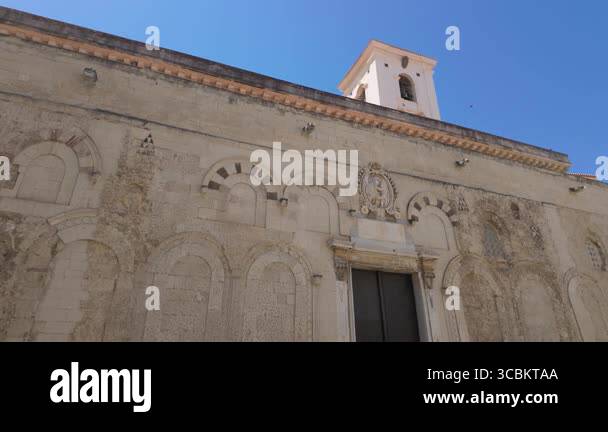 Co cathedral of Tropea displaying norman architecture with its bell ...