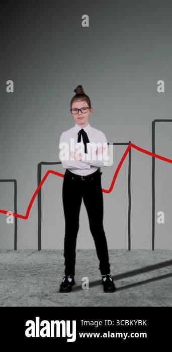 Smart Teenager girl pretends to be businessman, super hero with ...