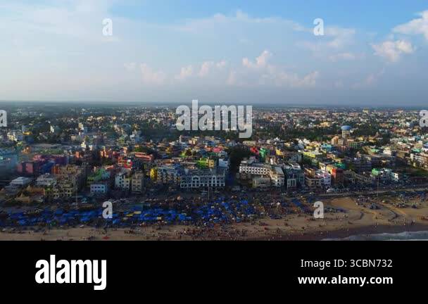 Aerial view of puri city Stock Video Footage - Alamy