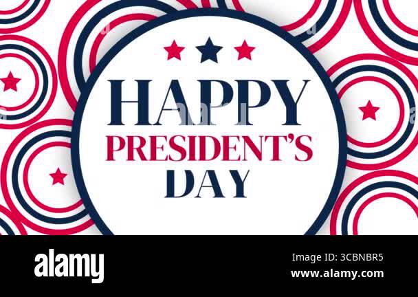 Happy Presidents' Day patriotic 4k animation backdrop. February 20 is ...