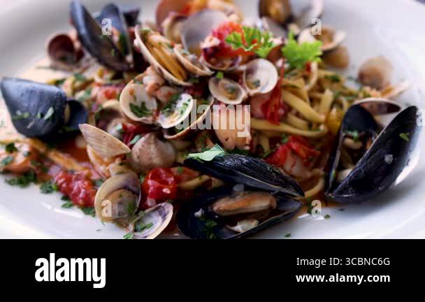 Italian seafood pasta shrimp Stock Videos & Footage - HD and 4K Video ...