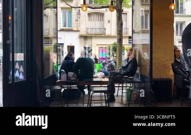 PARIS, FRANCE - APRIL 21, 2025: Loft style interior elements and huge ...
