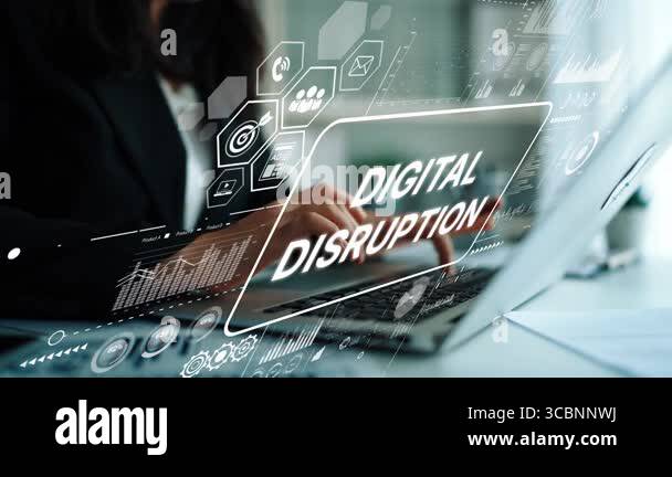 Business Professional Engaging in Digital Disruption Strategy with ...