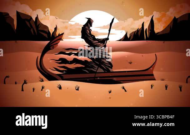 Greek mythology charon in boat Stock Videos & Footage - HD and 4K Video ...