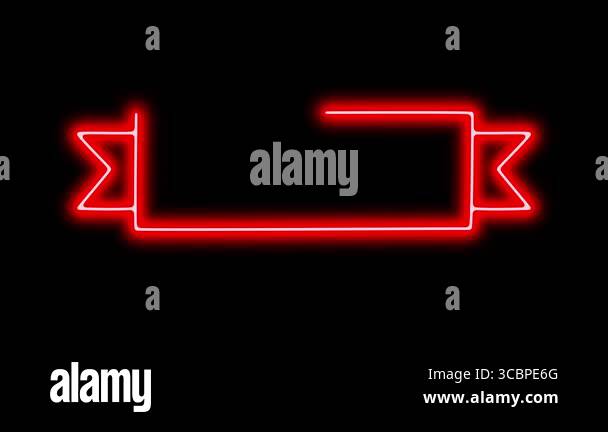 Video animation set with different neon glowing graphic signs on black ...
