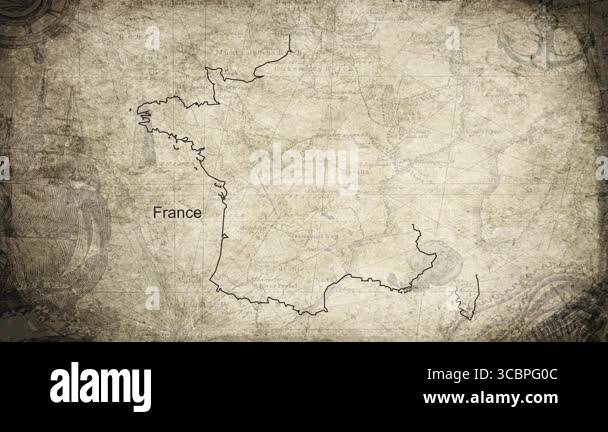 France map drawn on cartography Stock Videos & Footage - HD and 4K ...