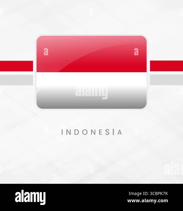 Vibrant Animated Indonesia Flag Waving with Bold Red and White ...