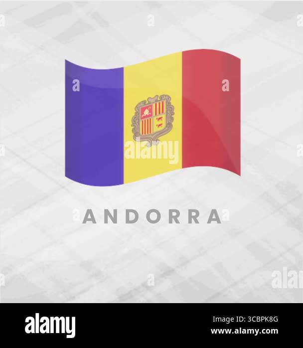 Vibrant Animated Andorra Flag Waving with Dynamic Motion and Colorful ...