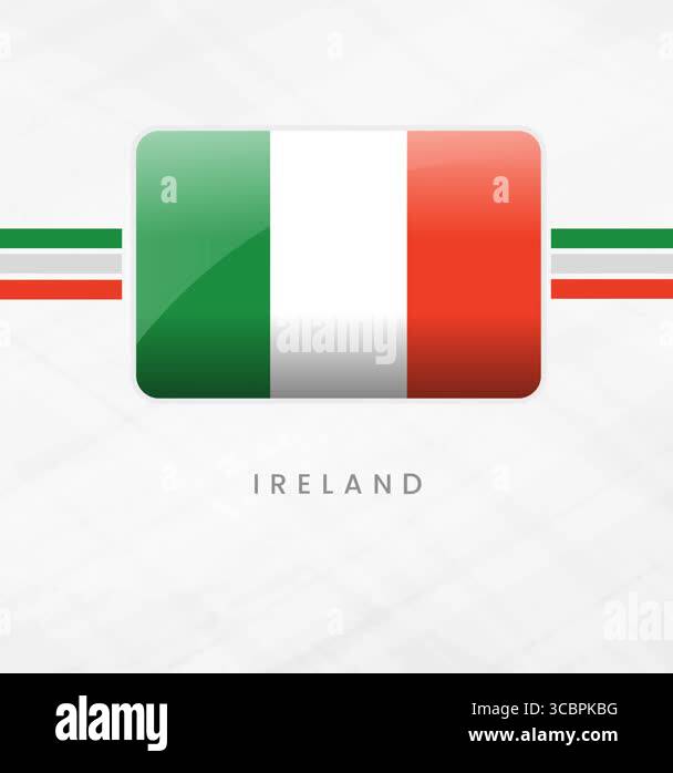 Vibrant Animated Ireland Flag in Button Frame with Bold Green, White ...