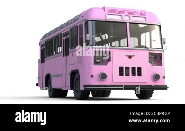 pink bus on the background Stock Video Footage - Alamy