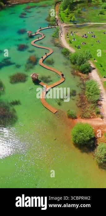Aerial view of Park Grodek in Jaworzno, Southern Poland. Known as the ...