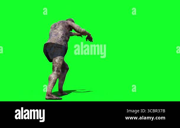Zombie green screen realistic 4k animation Stock Video Footage - Alamy