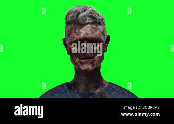 Zombie green screen realistic 4k animation Stock Video Footage - Alamy