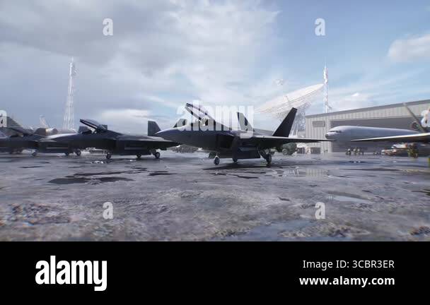 Military american base. American fighter jet Stock Video Footage - Alamy