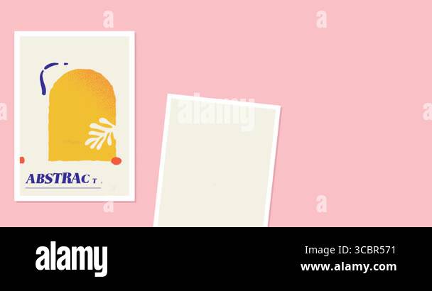 Abstract postcards. Set of moving posters or flyers with geometric ...