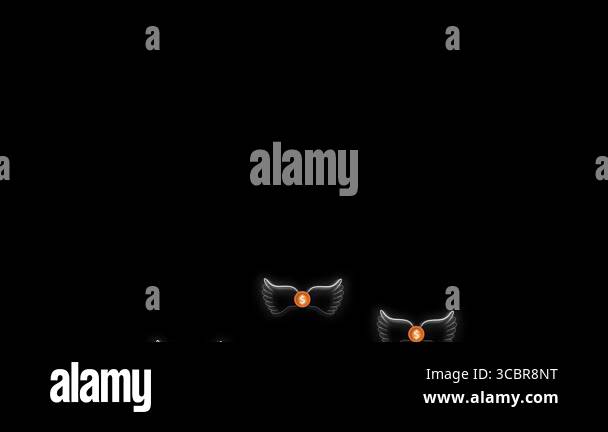 Wealth abundance prosperity animation. Flying dollar signs on black ...