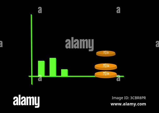Animated depiction of financial growth and positive economic trend with ...