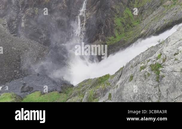 beautiful amazing voringsfossen waterfall in norway Stock Video Footage ...