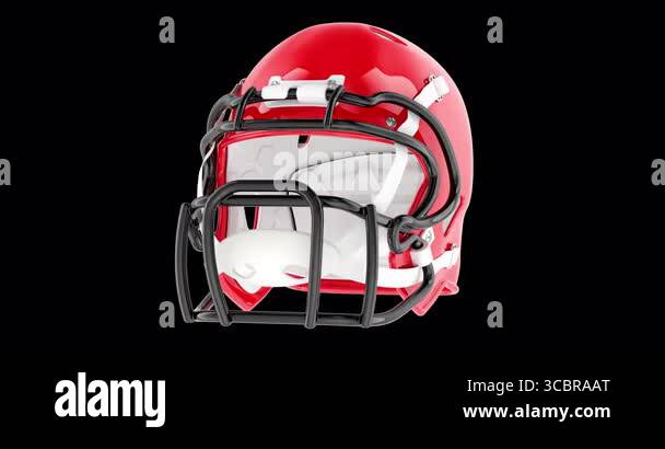 Football helmet rotation animation, seamlessly loopable. 3D rendering ...