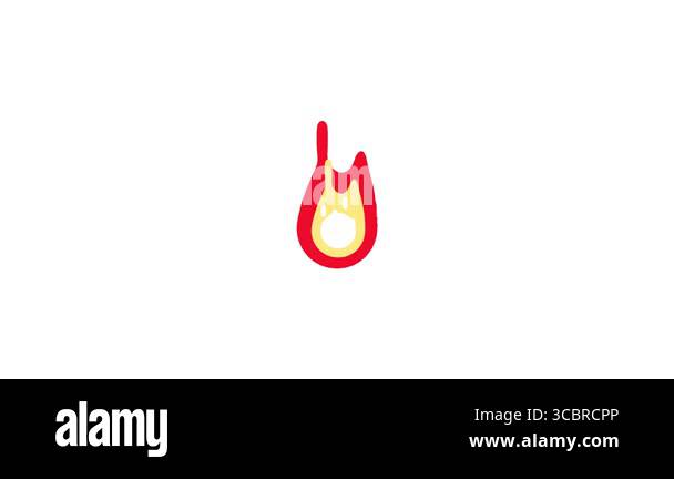 Fire Emoji Animated on Transparent Background. 4K Loop Animation with ...