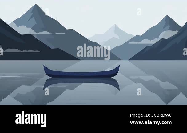 Simple monochromatic illustration mountains Stock Videos & Footage - HD ...