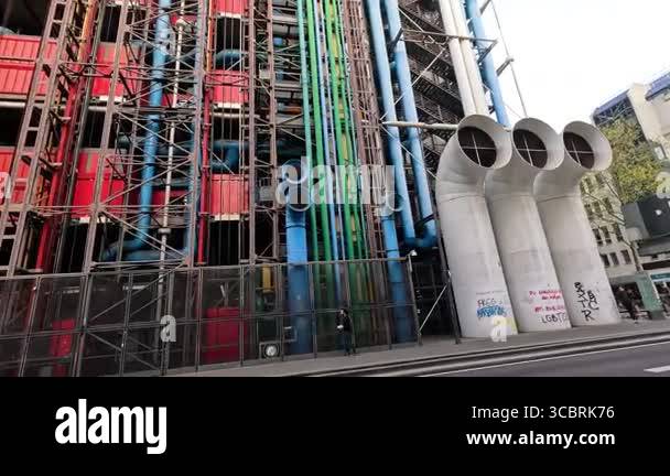 Colorful pipes structures centre pompidou Stock Videos & Footage - HD ...