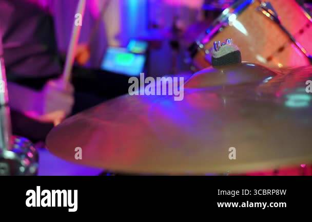 Professional Rock Musicians Performing a Live Set on Stage,. High ...
