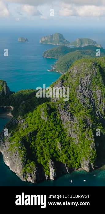 Top view of Cadlao Lagoon in El Nido, Palawan. Philippines. Vertical ...