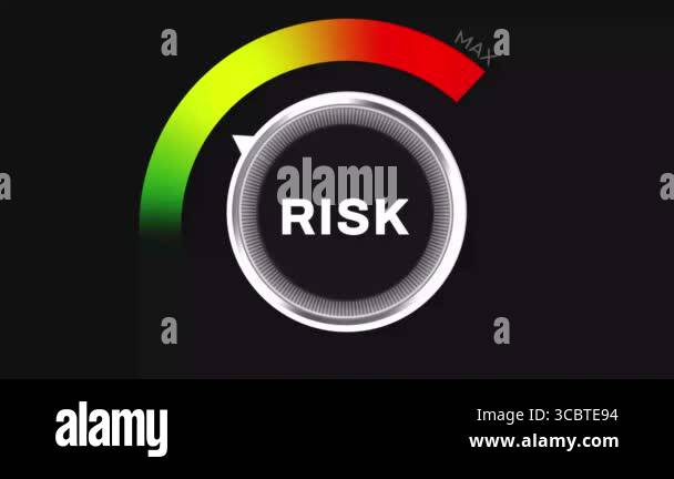 High and maximum risk concept animation 4k with node, business ...