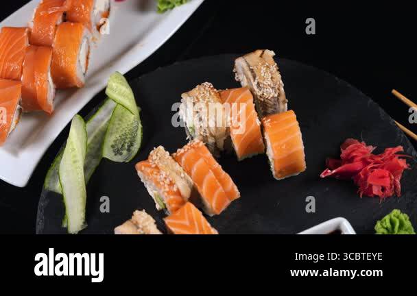 Two gourmet sushi rolls Stock Videos & Footage - HD and 4K Video Clips ...