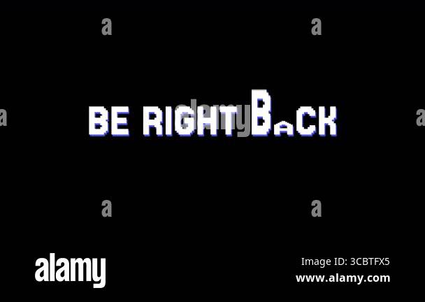 Be Right Back Kinetic Typography Loop, Stream Overlay Animation Alpha ...