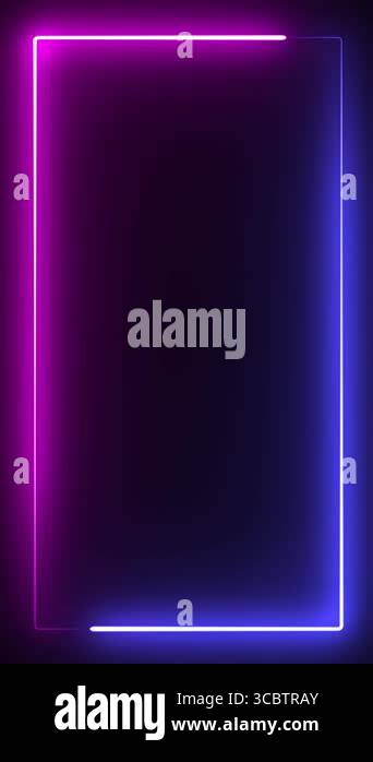 Light animation . Neon pink and purple, blinking and glowing frame , on ...