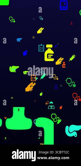 World Diabetes Day. neon icons background. seamless pattern. loop ...