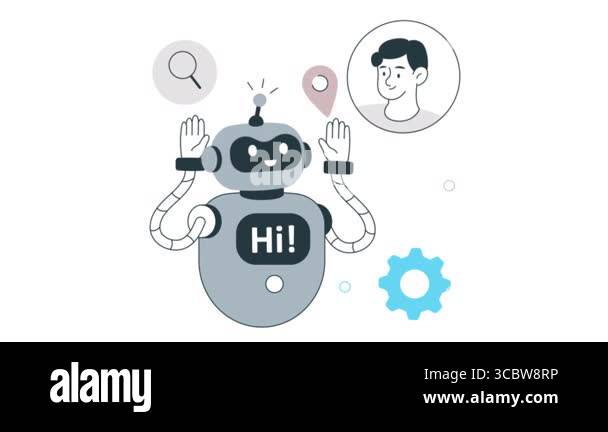 Ai Assistant 2D Flat Animation Stock Video Footage - Alamy