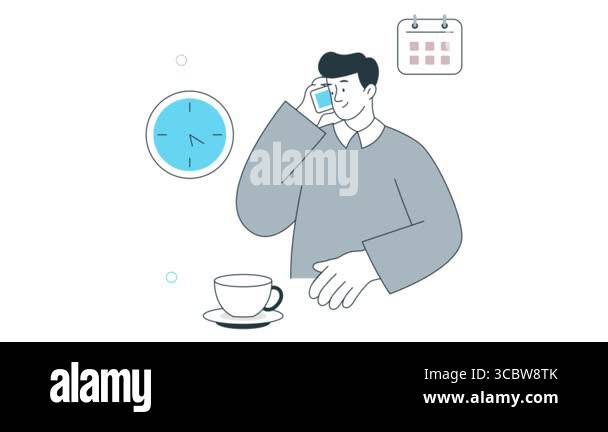 Busy Schedule 2D Flat Animation Stock Video Footage - Alamy
