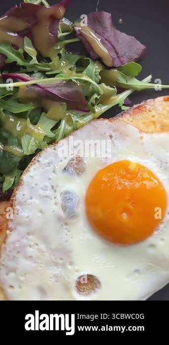Closeup french croque madame Stock Videos & Footage - HD and 4K Video ...