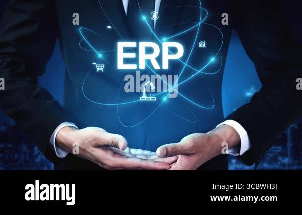 ERP platform visual showing centralized system for enterprise resource ...