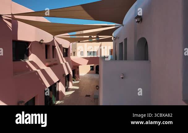 Qatar Doha 2 february 2025, Colorful architecture in desert town at ...