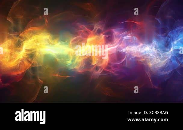 Ethereal Energy Flow: Abstract Plasma Stream with Vibrant Pink, Yellow ...