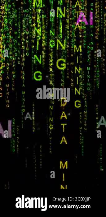 AI data mining computing code on the web vertical video Stock Video ...