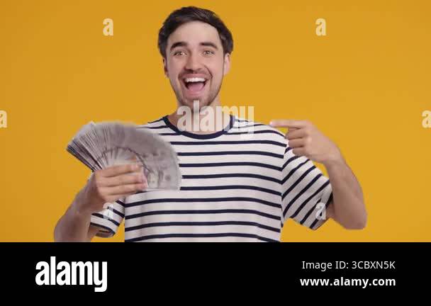 Rich american man with Usd money. Young Guy Or Student with salary ...