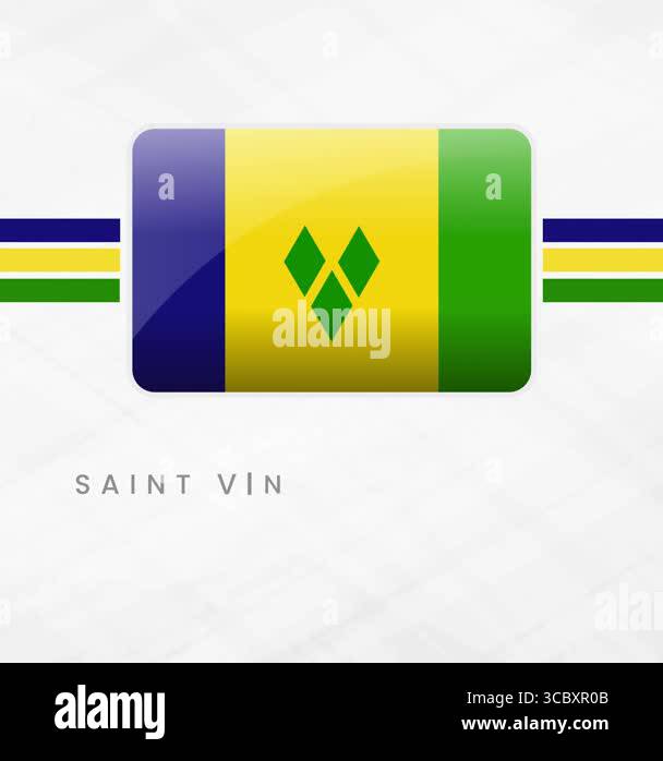 Vibrant Animated Saint Vincent and the Grenadines Flag Waving in Button ...