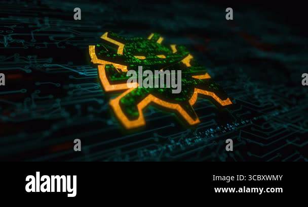 Worm cyber security and digital virus attack colored symbol concept ...