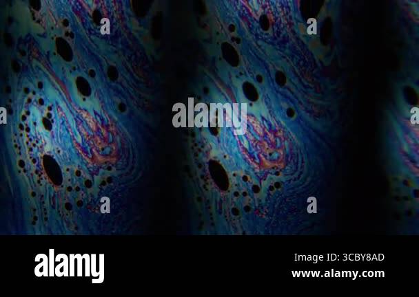 Holographic swirl. Gasoline surface. Colorful blur art paint fluid ...