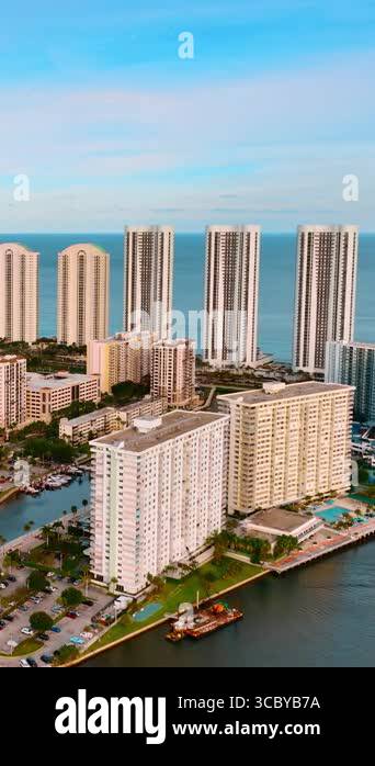 Amazing cozy residential area of Miami Beach, Florida, USA. The ...