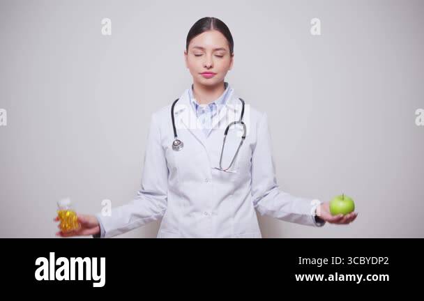 Female health care professional, family doctor nutritionist holding ...